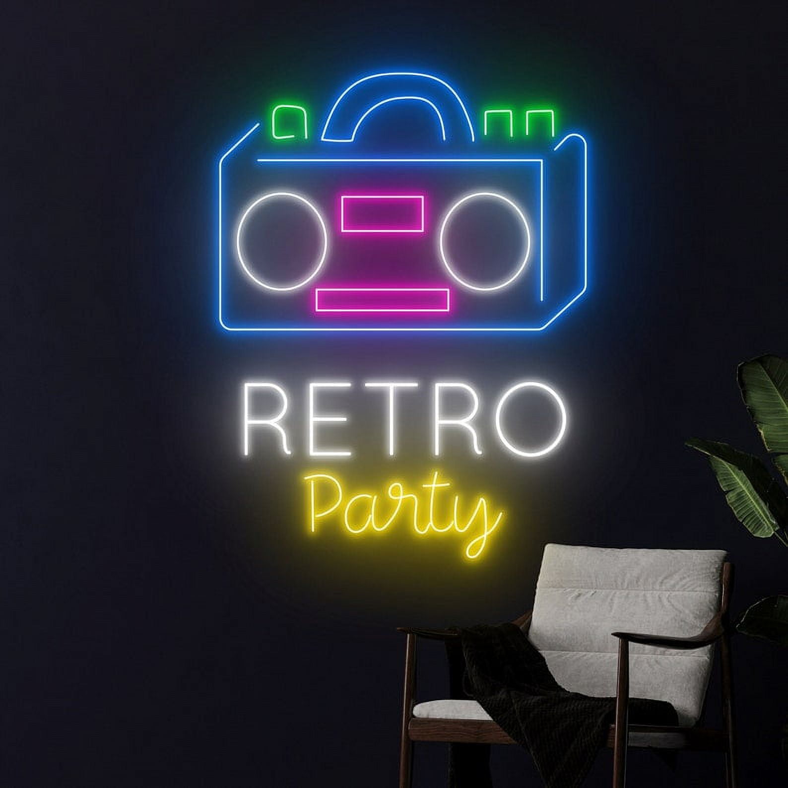 Handmadetneonsign Retro Party Boombox Neon Sign, Tape Recorder Led Sign ...