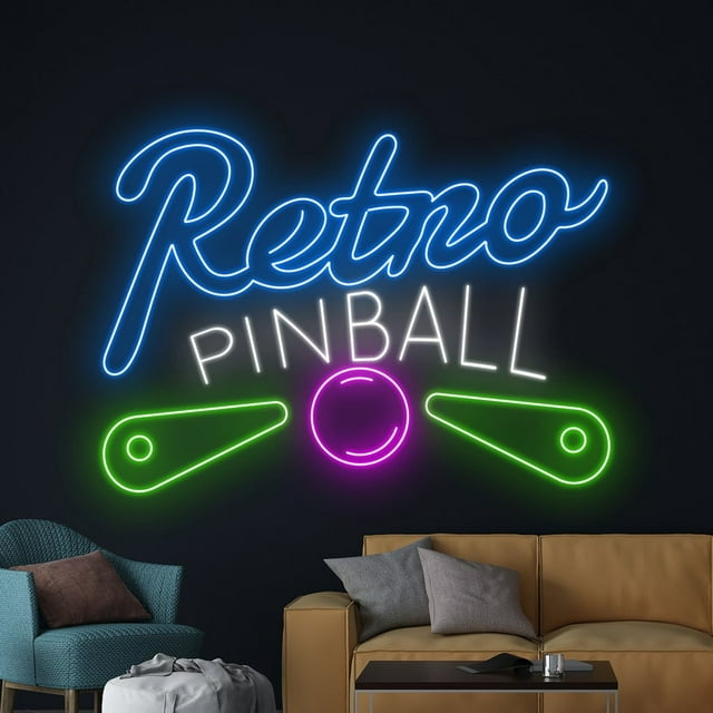 Handmadetneonsign Retro Pinball Neon Sign, Pinball Retro Led Light ...