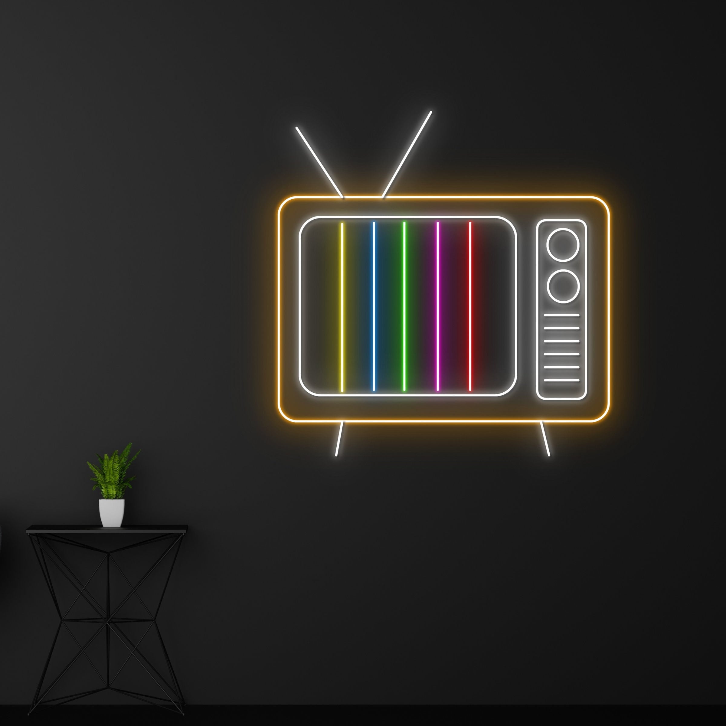 Handmadetneonsign Retro TV Neon Sign, Retro Television Device Led Sign ...