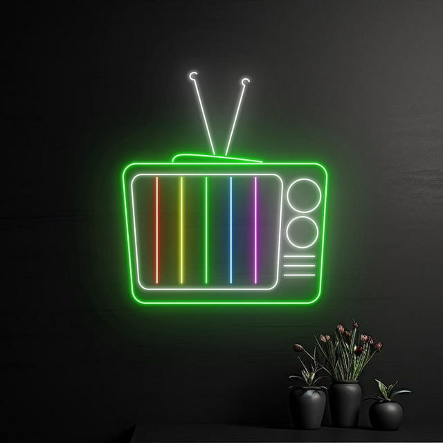 Handmadetneonsign Retro TV Neon Sign, Retro Television Device Led Sign ...