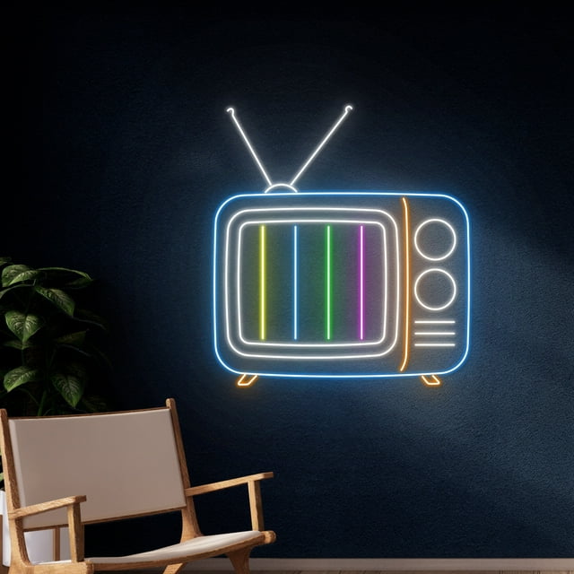 Handmadetneonsign Retro TV Neon Sign, Retro Television Device Led Sign ...