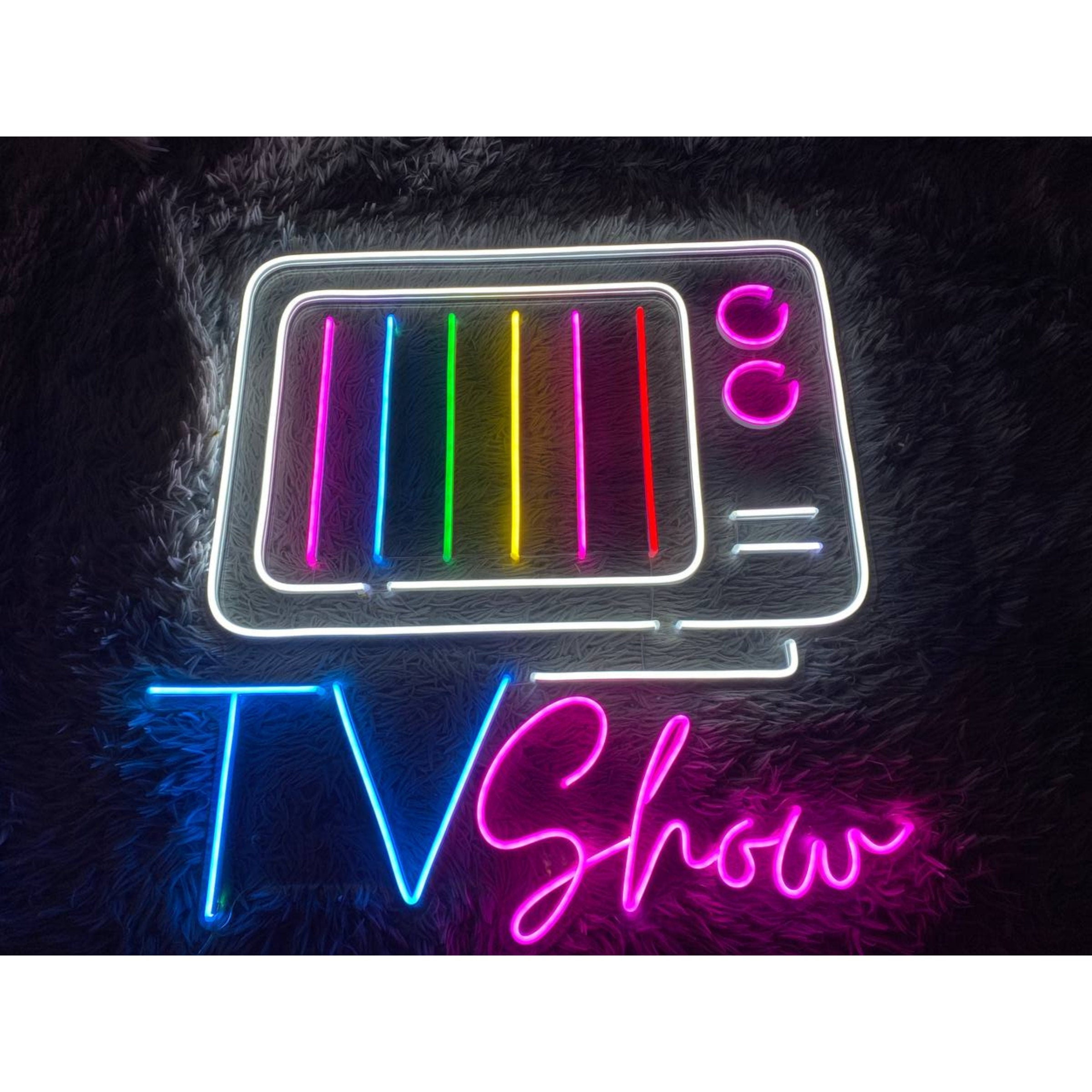 Handmadetneonsign Retro TV Show Neon Sign, Retro Television Device Led ...