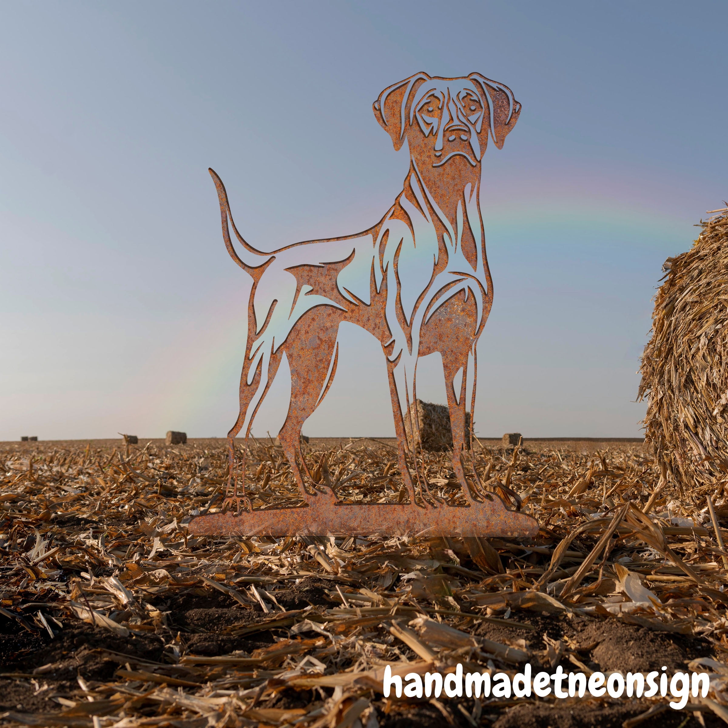 Handmadetneonsign Rhodesian Ridgeback Dog Rusty Metal Stake, Dog ...