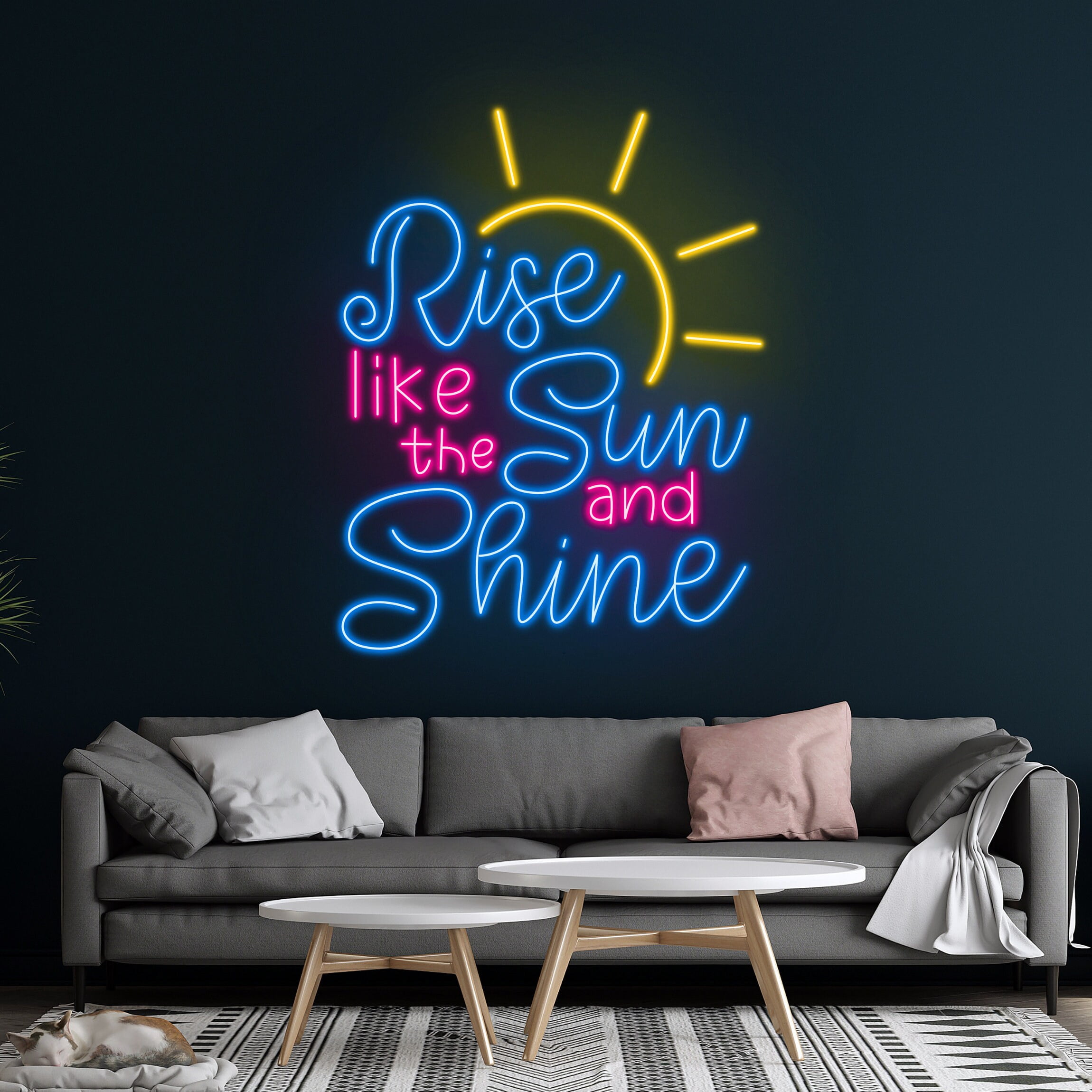 Handmadetneonsign Rise Like The Sun And Shine Neon Sign, Sun And Shine ...