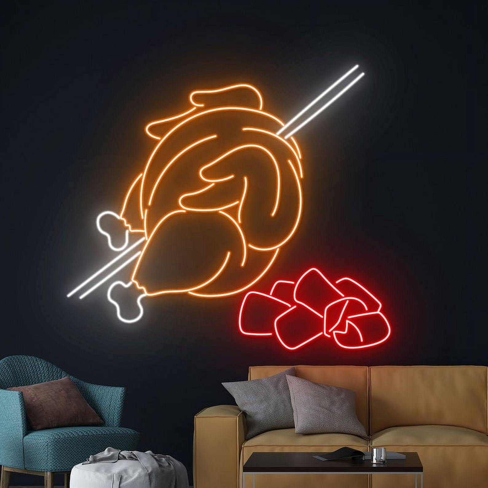 Handmadetneonsign Roasted Chicken Neon Sign, Roasted Chicken Led Sign ...