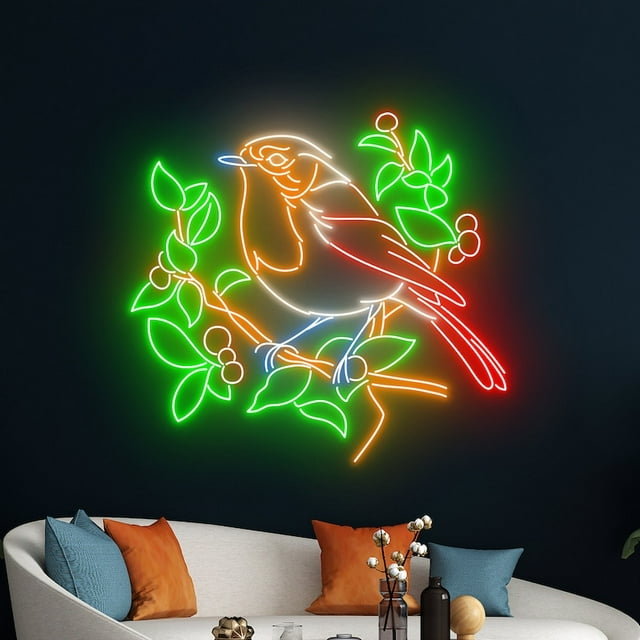 Handmadetneonsign Robin Bird Neon Light, Robin Bird Led Light, Robin ...