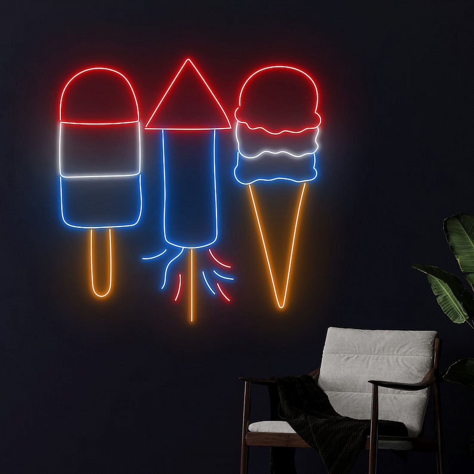 Handmadetneonsign Rocket Popsicle Ice Cream Neon Sign, Ice Cream Wall ...