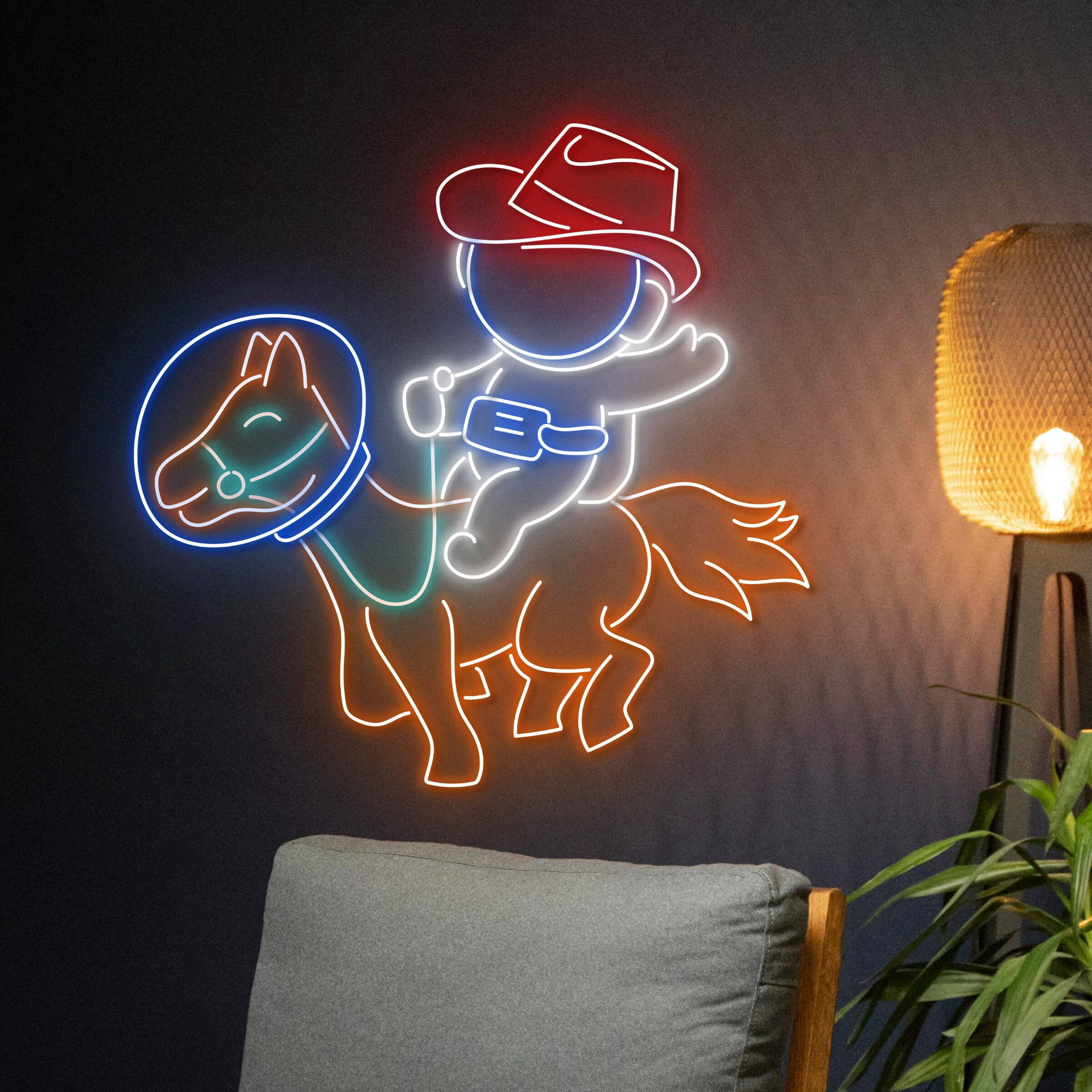 Handmadetneonsign Rodeo Astronaut Neon Sign, Cowboy Astronaut Led Sign ...