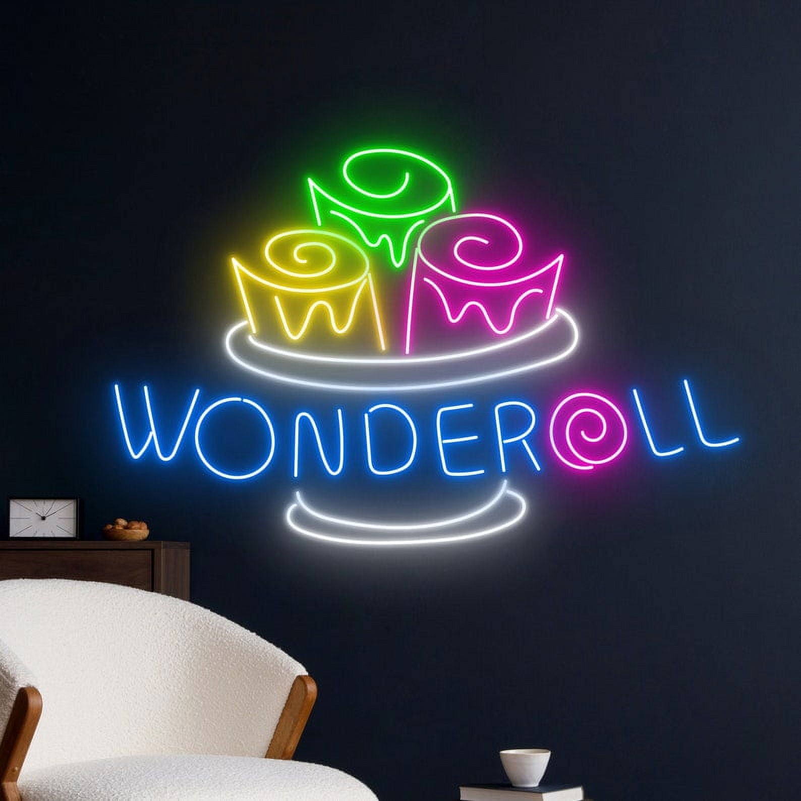 Handmadetneonsign Roll Ice Cream Neon Sign, Melting Ice Cream Neon ...