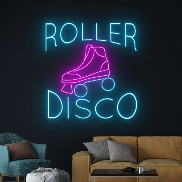 Handmadetneonsign Roller Disco Roller Skate Neon Sign, Rolling Skate ...
