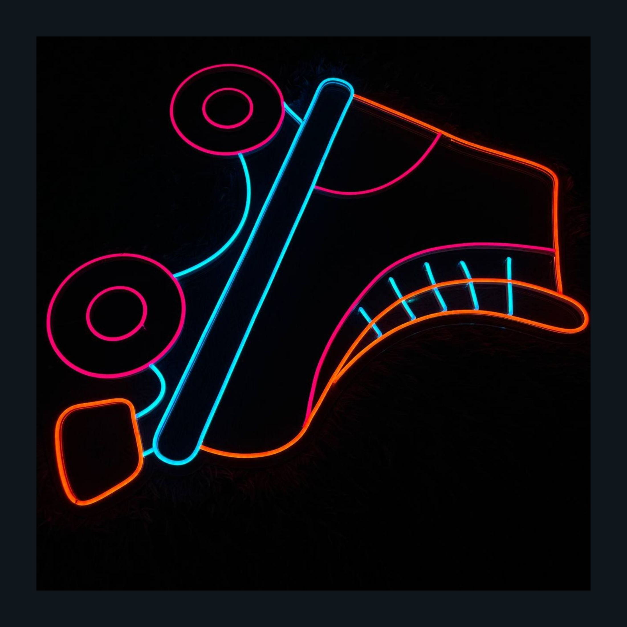 Handmadetneonsign Roller Skate Neon Sign, Skateboard Wall Art Decor ...