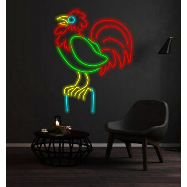 Handmadetneonsign Rooster Chicken Animal Neon Sign for kids room, night ...