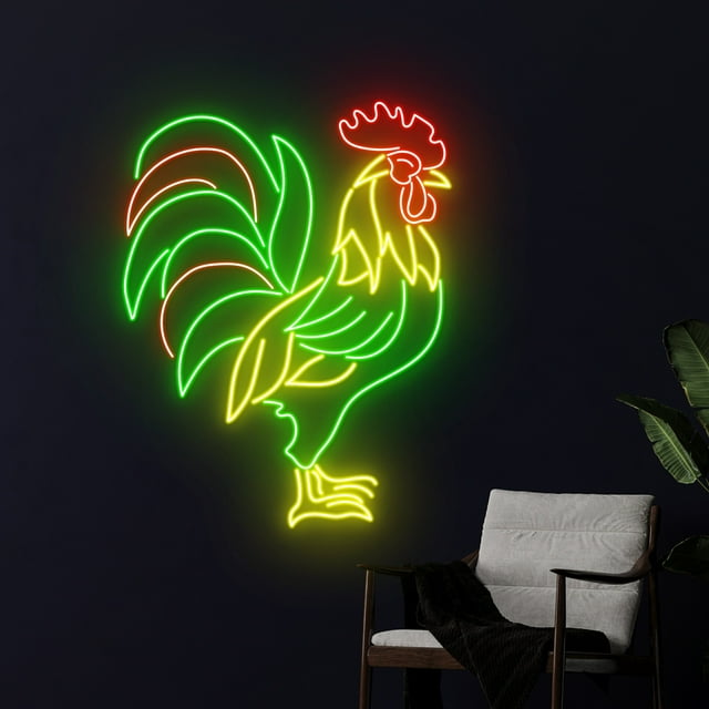 Handmadetneonsign Rooster Neon Light, Chicken Led Light, Rooster Led ...
