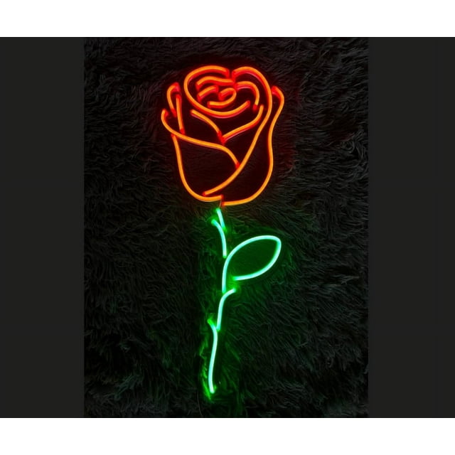 Handmadetneonsign Rose Led Sign, Rose Neon Sign, Wall Decor, Birthday's ...