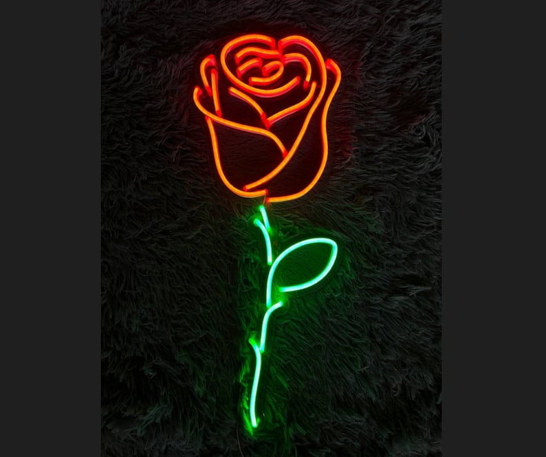 Handmadetneonsign Rose Led Sign, Rose Neon Sign, Wall Decor, Birthday's ...
