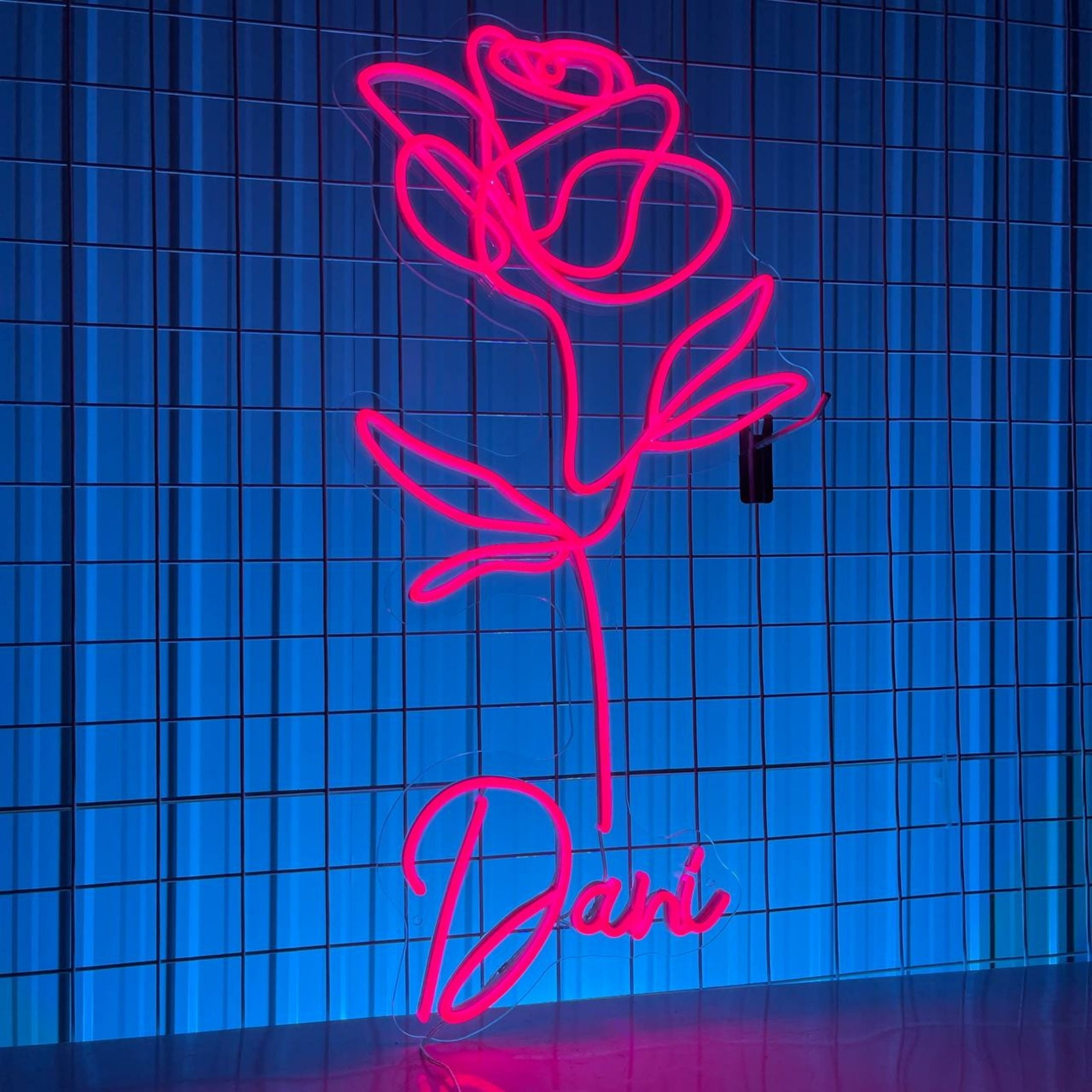 Handmadetneonsign Rose Neon Sign, Custom Name Rose Neon Light Wall Art ...