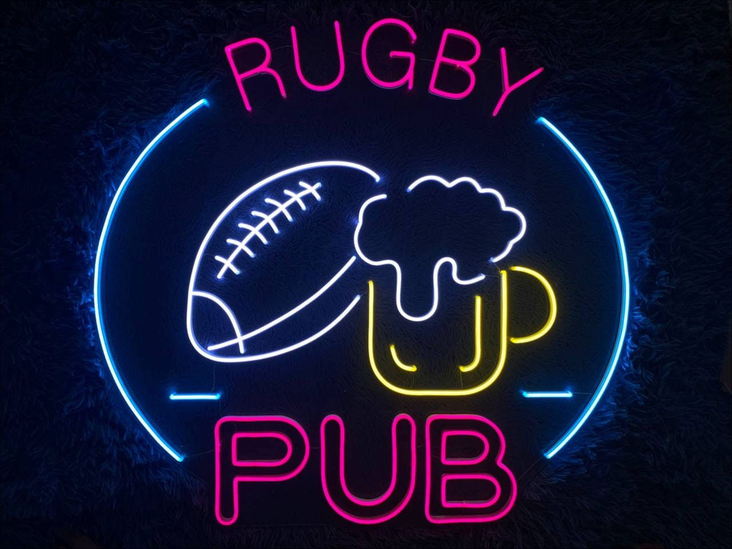 Handmadetneonsign Rugby Pub Neon Sign, Bar Pub Birthday Party Decor ...