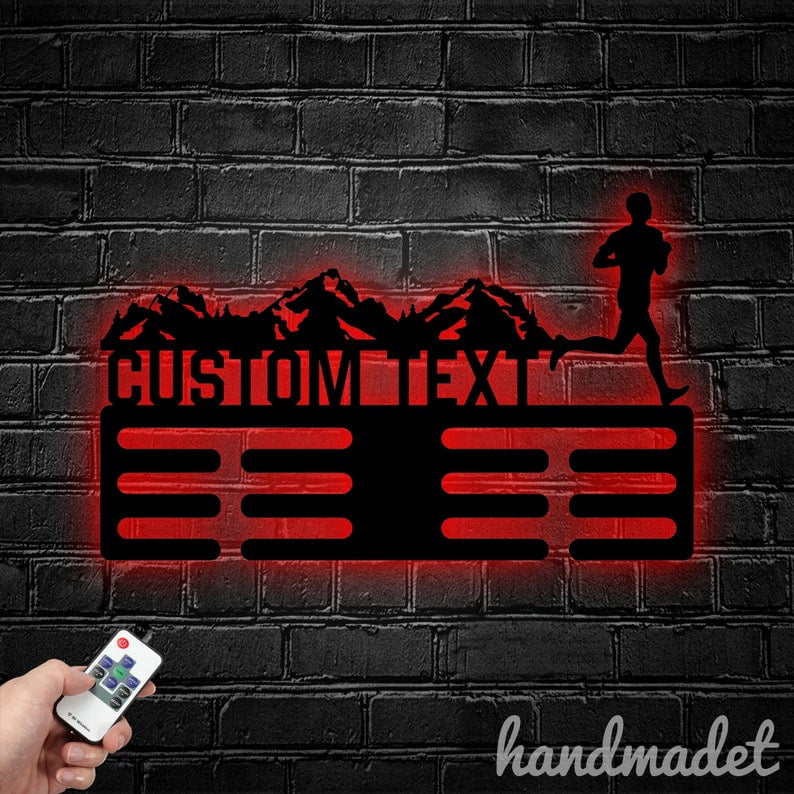 Handmadetneonsign Runner Metal Wall Art, Runner Metal Sign Wall Decor ...