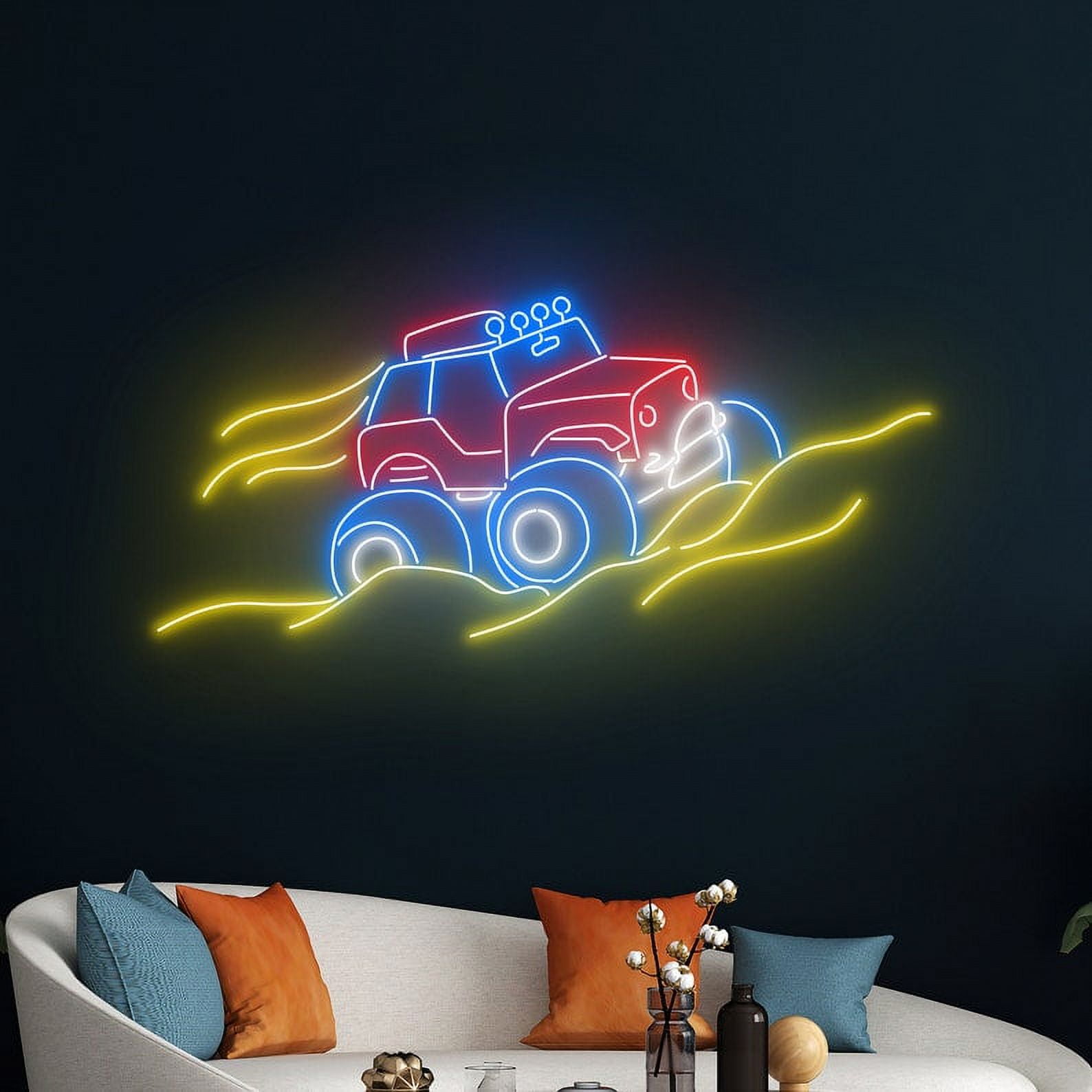 Handmadetneonsign Sand Sport Car Neon Sign, Sand Sport Car Led Light ...