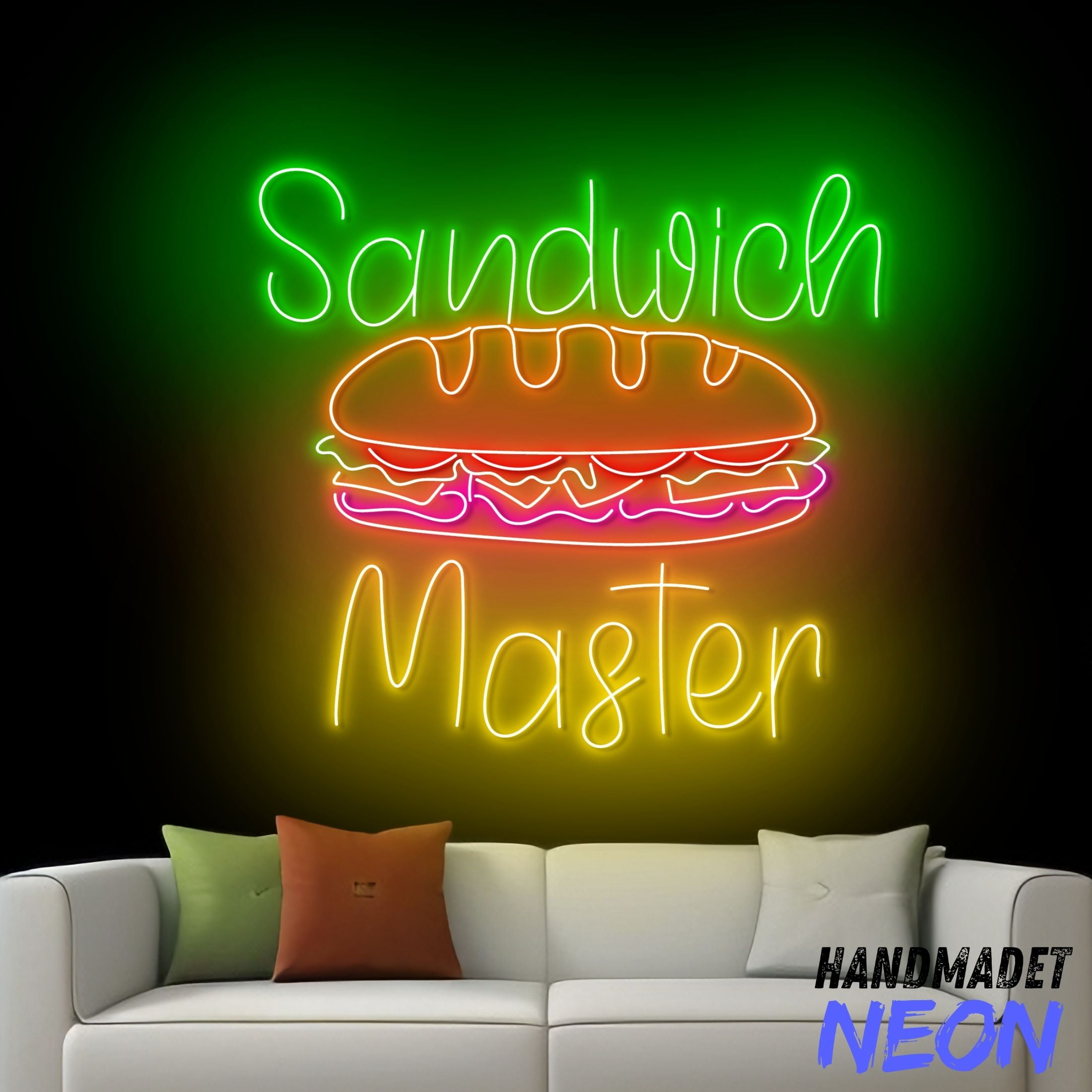 Handmadetneonsign Sandwich Master Neon Sign, Sandwiches Wal Art ...