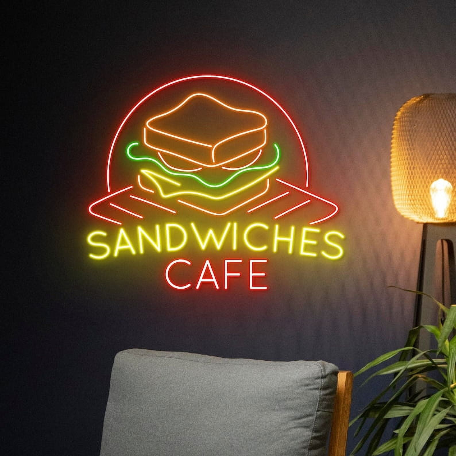 Handmadetneonsign Sandwiches Cafe Neon Sign, Cafe Sandwich Led Sign ...