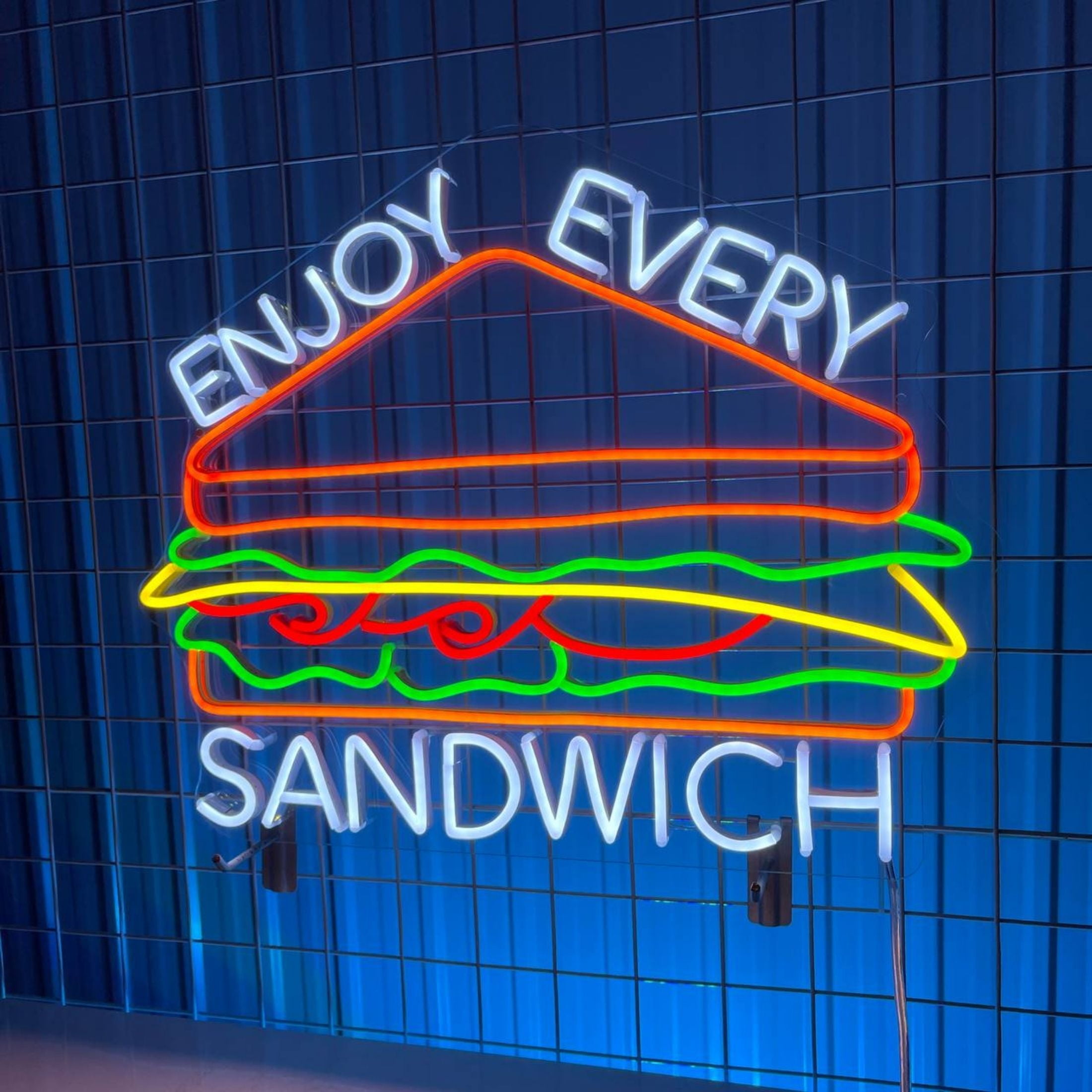 Handmadetneonsign Sandwiches Neon Sign, Sandwiches Open Wall Art Decor ...