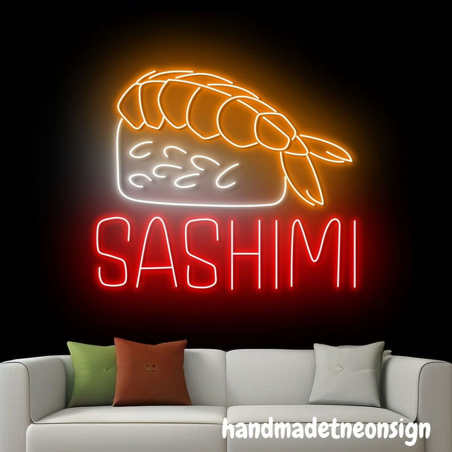 Handmadetneonsign Sashimi Neon Wall Sign, Sushi Japan Wall Art Decor ...