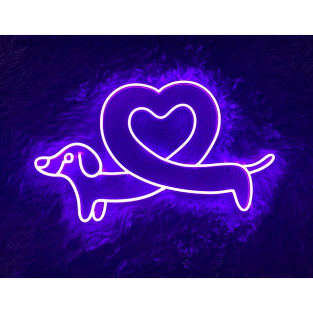 Handmadetneonsign Sausage Dog Led Sign, Dachshund Dog Neon Sign, Wall ...
