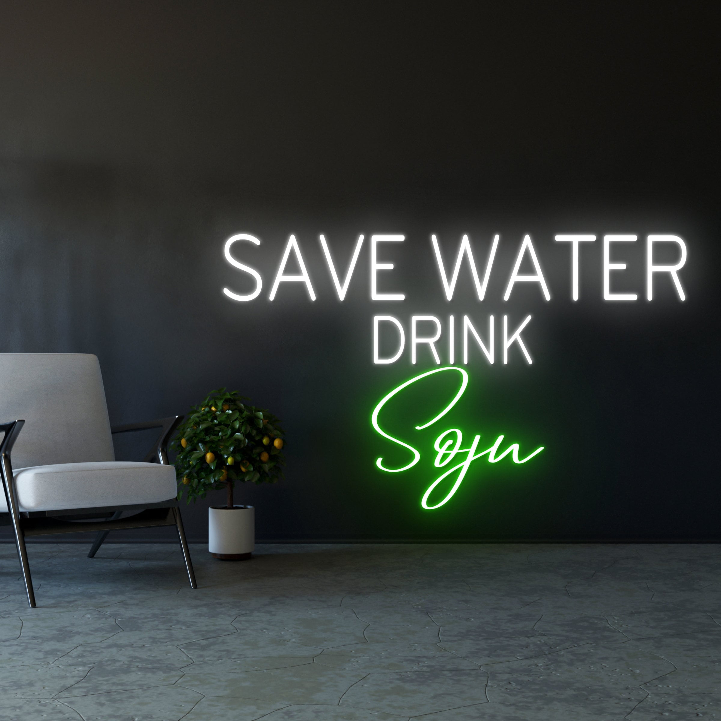 Handmadetneonsign Save Water Drink Soju Led Sign, Save Water Drink Soju ...