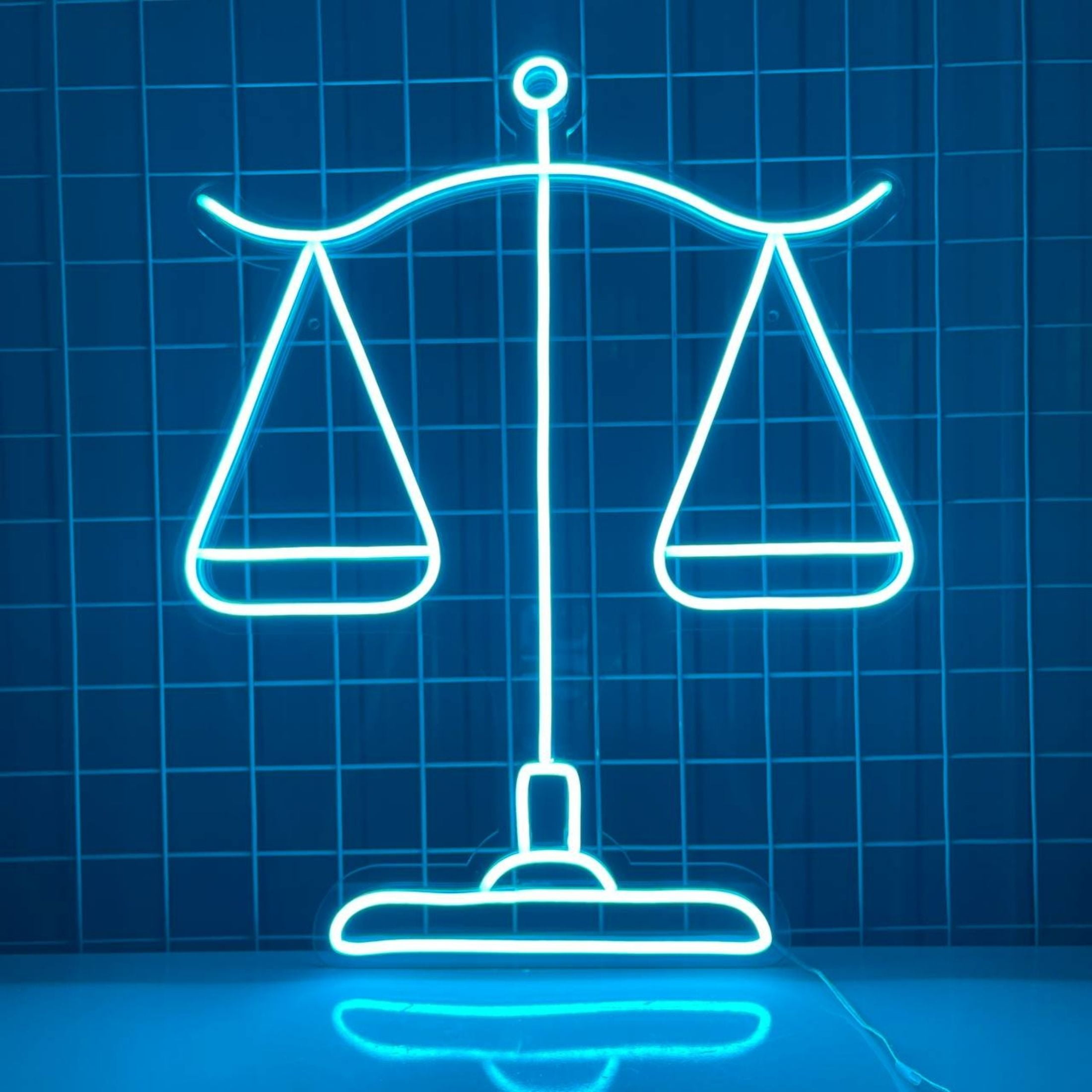 Handmadetneonsign Scales of Justice Neon Sign, Scales of Justice Wall ...