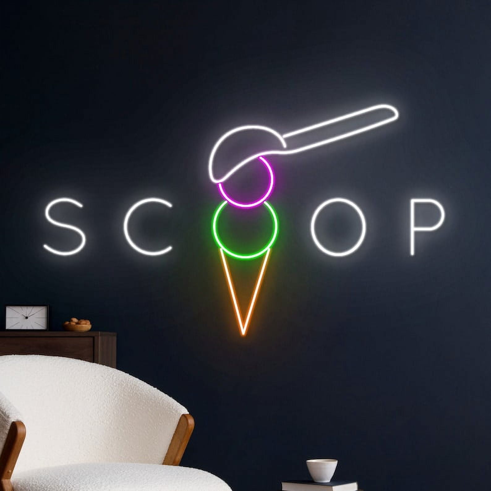 Handmadetneonsign Scoop Ice Cream Neon Sign, Ice Cream Neon Light, Ice ...