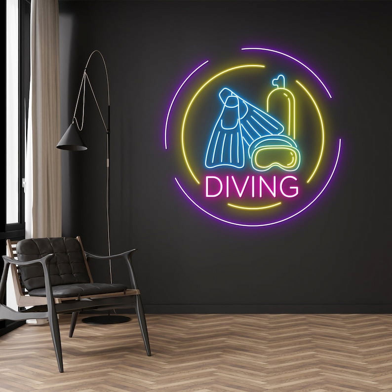 Handmadetneonsign Scuba Diving Neon Sign, Diver Neon Light, Diving Mask ...