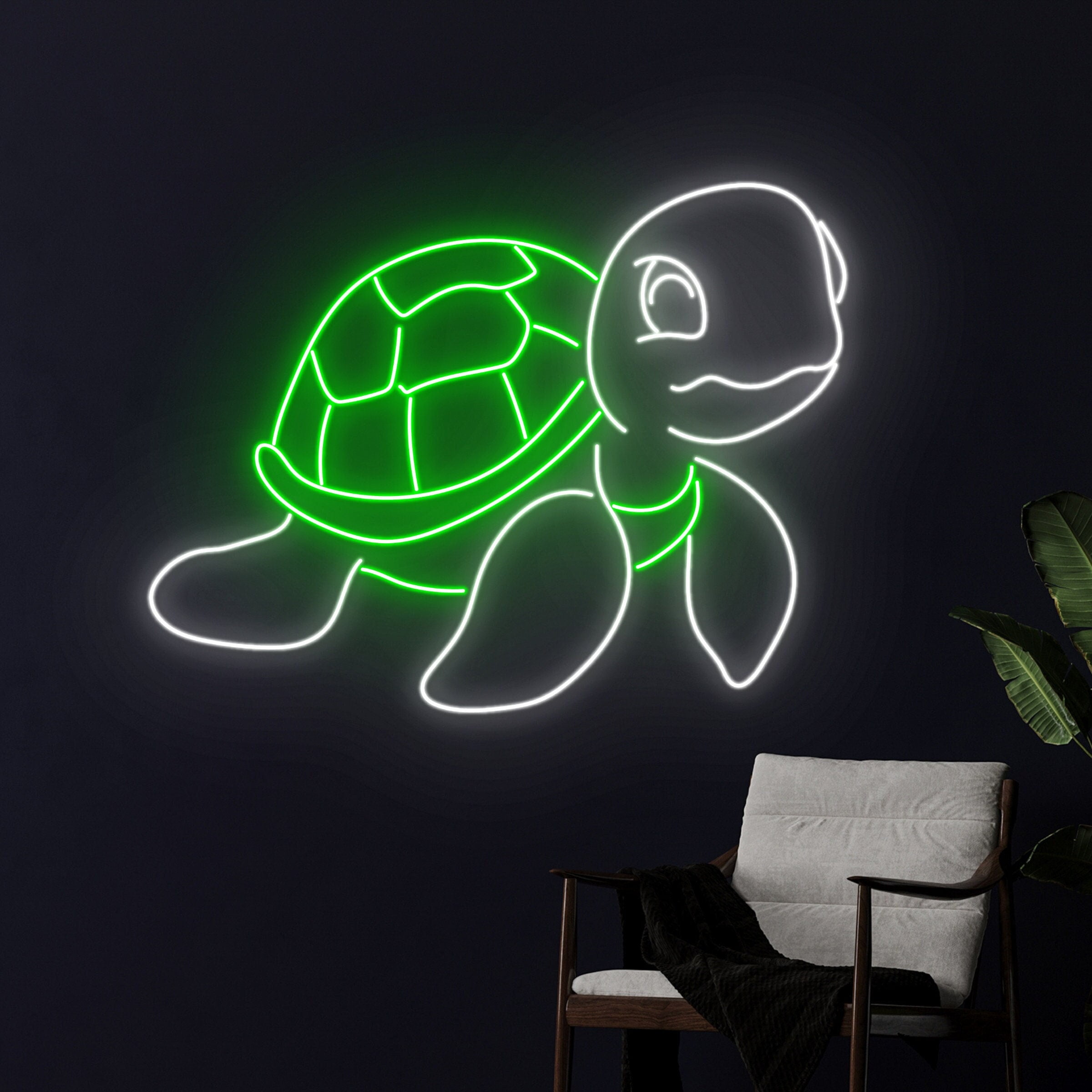 Handmadetneonsign Sea Turtle Neon Sign, Marine Turtle Led Sign, Ocean ...