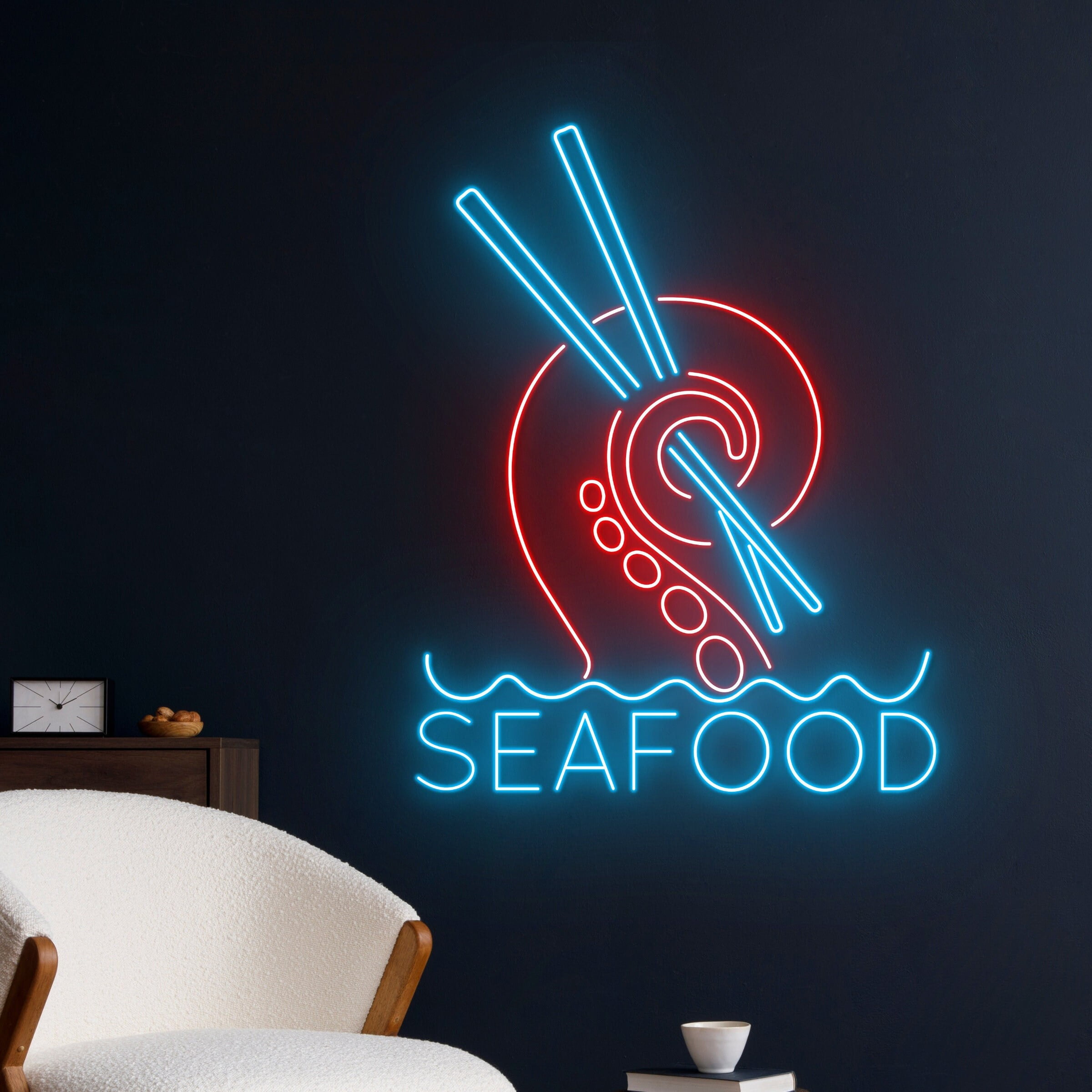 Handmadetneonsign Seafood Neon Sign, Sea Food Led Sign, Octopus Led ...