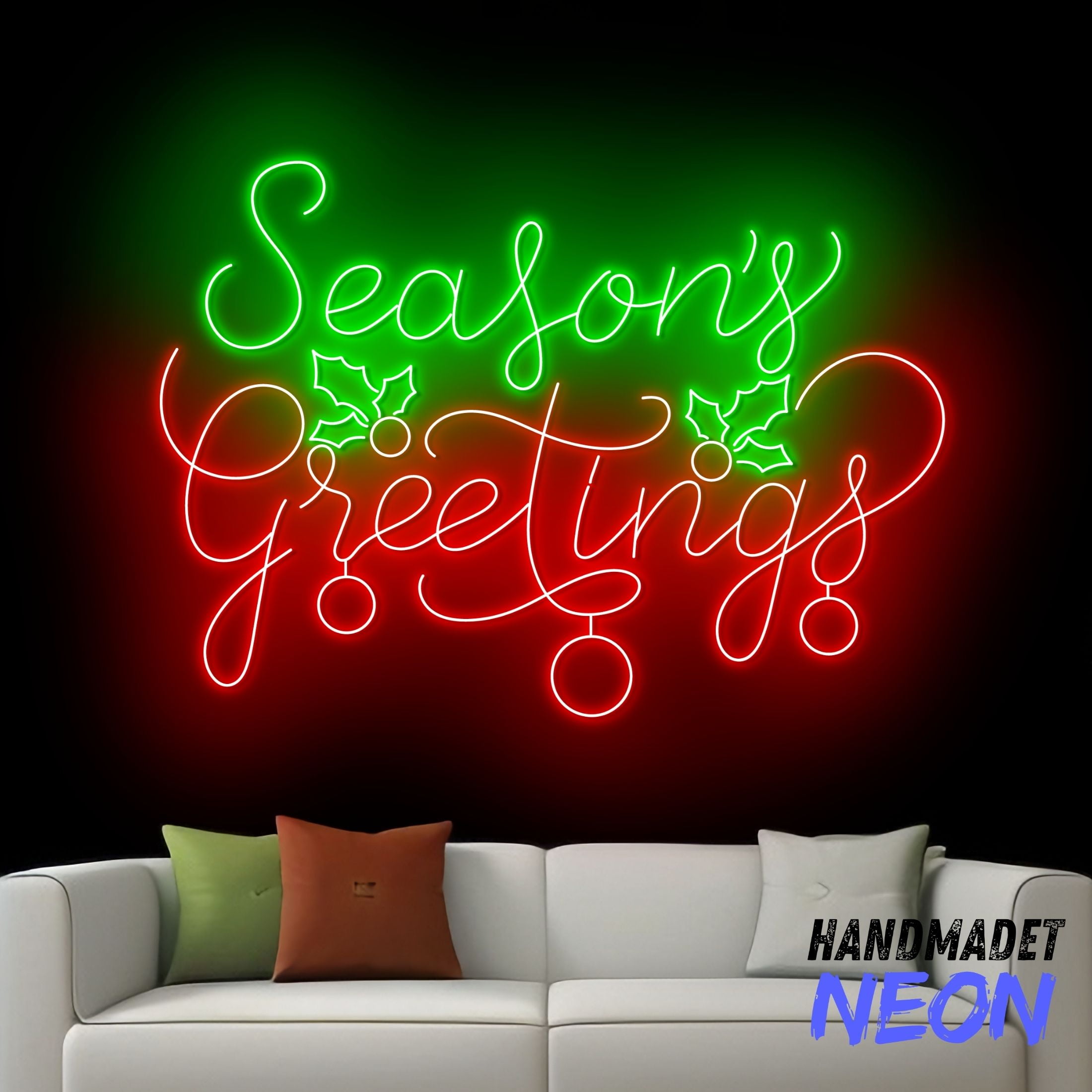 Handmadetneonsign Season's Greetings Neon Sign, Christmas Led Sign ...