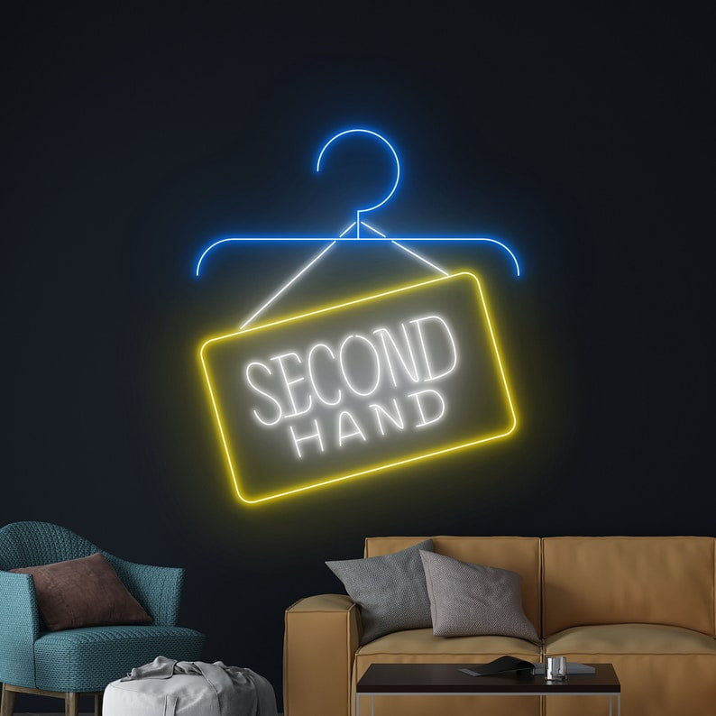Handmadetneonsign Second Hand Shop Neon Sign, Fashion Store Wall Art ...