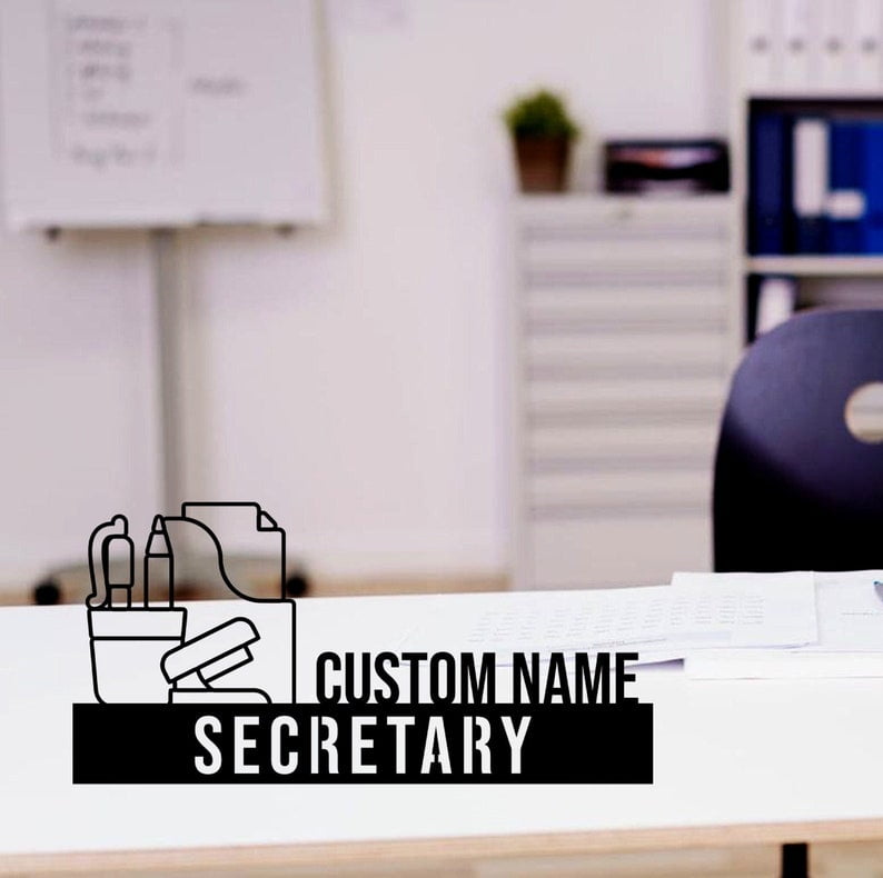 Handmadetneonsign Secretary Metal Nameplate, Secretary Desk Nameplate ...