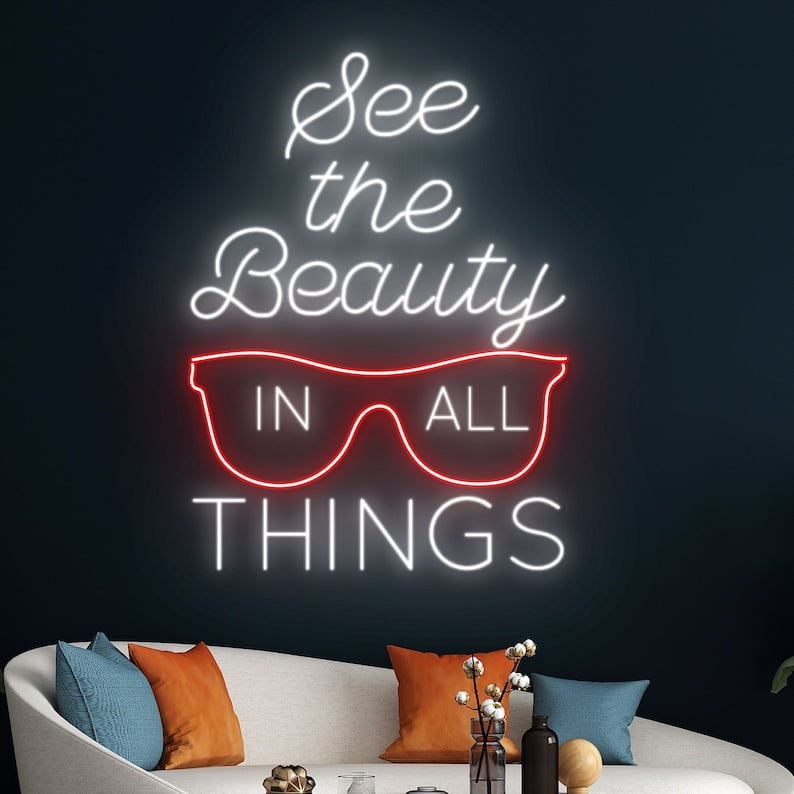 Handmadetneonsign See The Beauty In All Things Neon Sign, Eyewear Neon ...