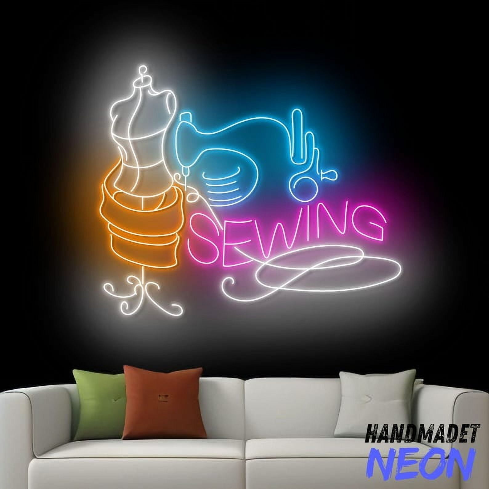 Handmadetneonsign Sewing Machine Neon Sign, Tailor Wall Art Light ...