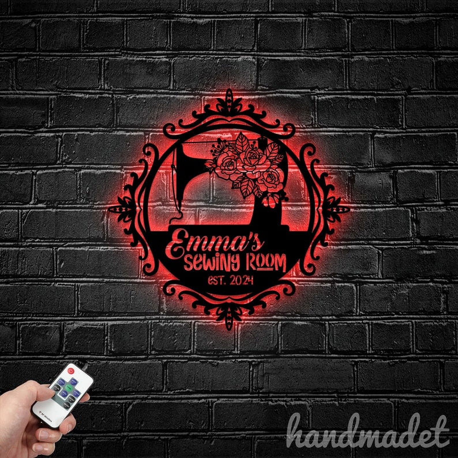 Handmadetneonsign Sewing Room Metal Wall Art Light, Sewing Machine ...