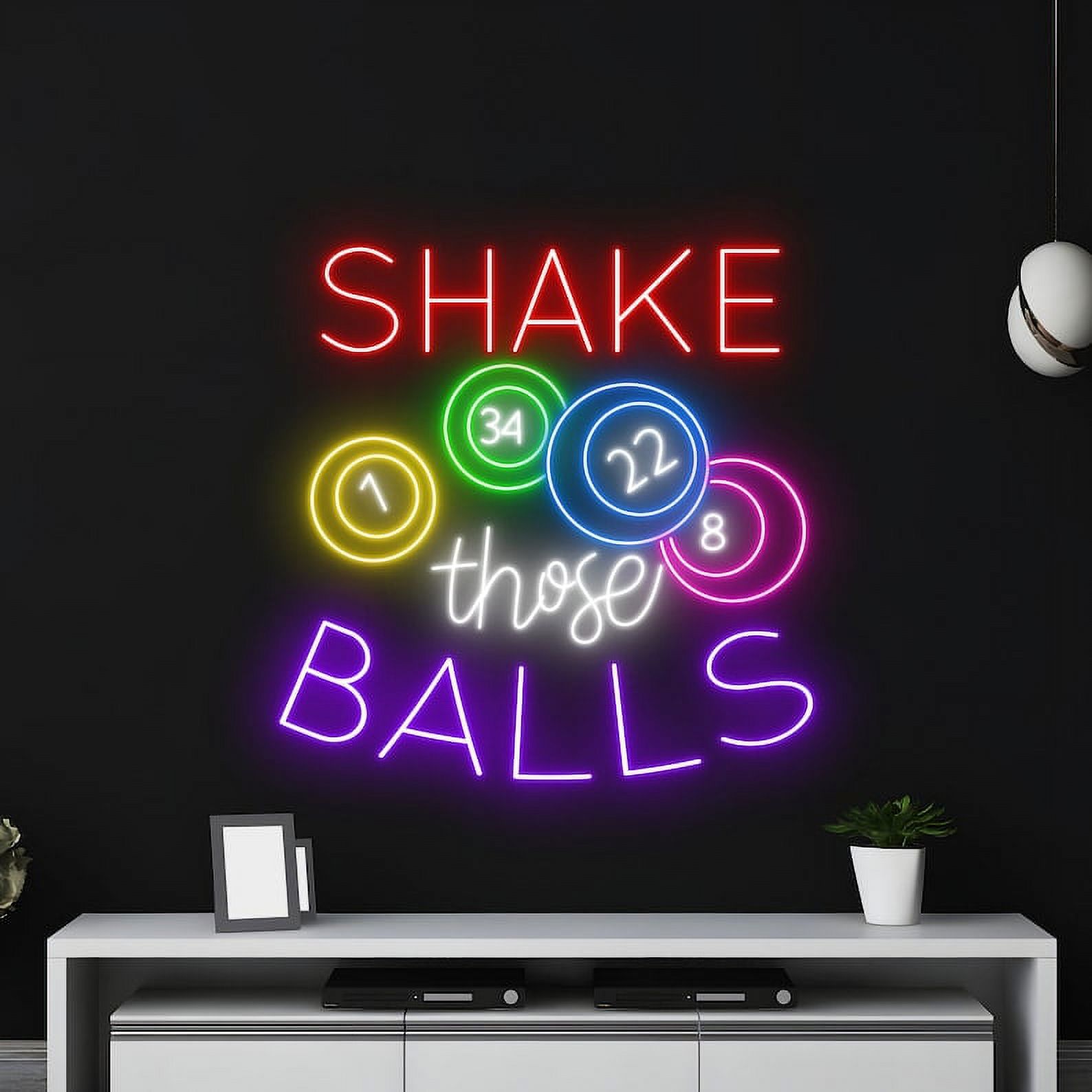Handmadetneonsign Shake Those Balls Neon Sign, Bingo Neon Led Wall Art ...