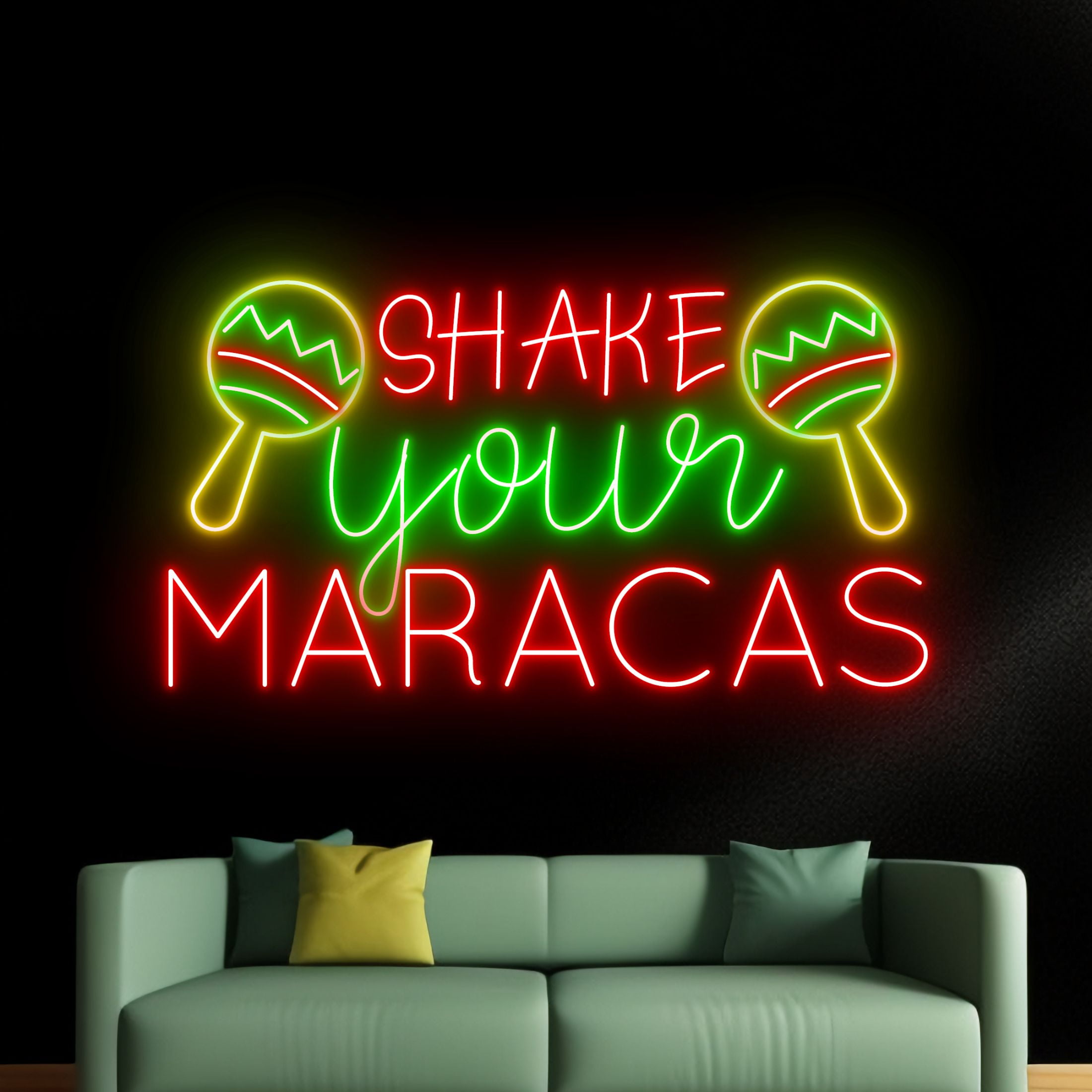 Handmadetneonsign Shake Your Maracas Neon Sign, Let's Fiesta Wall Art ...