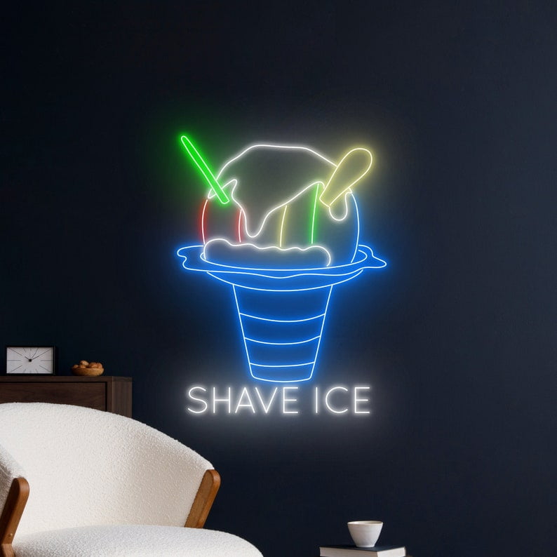 Handmadetneonsign Shave Ice Neon Sign, Hawaiian Shave Ice Wall Art ...