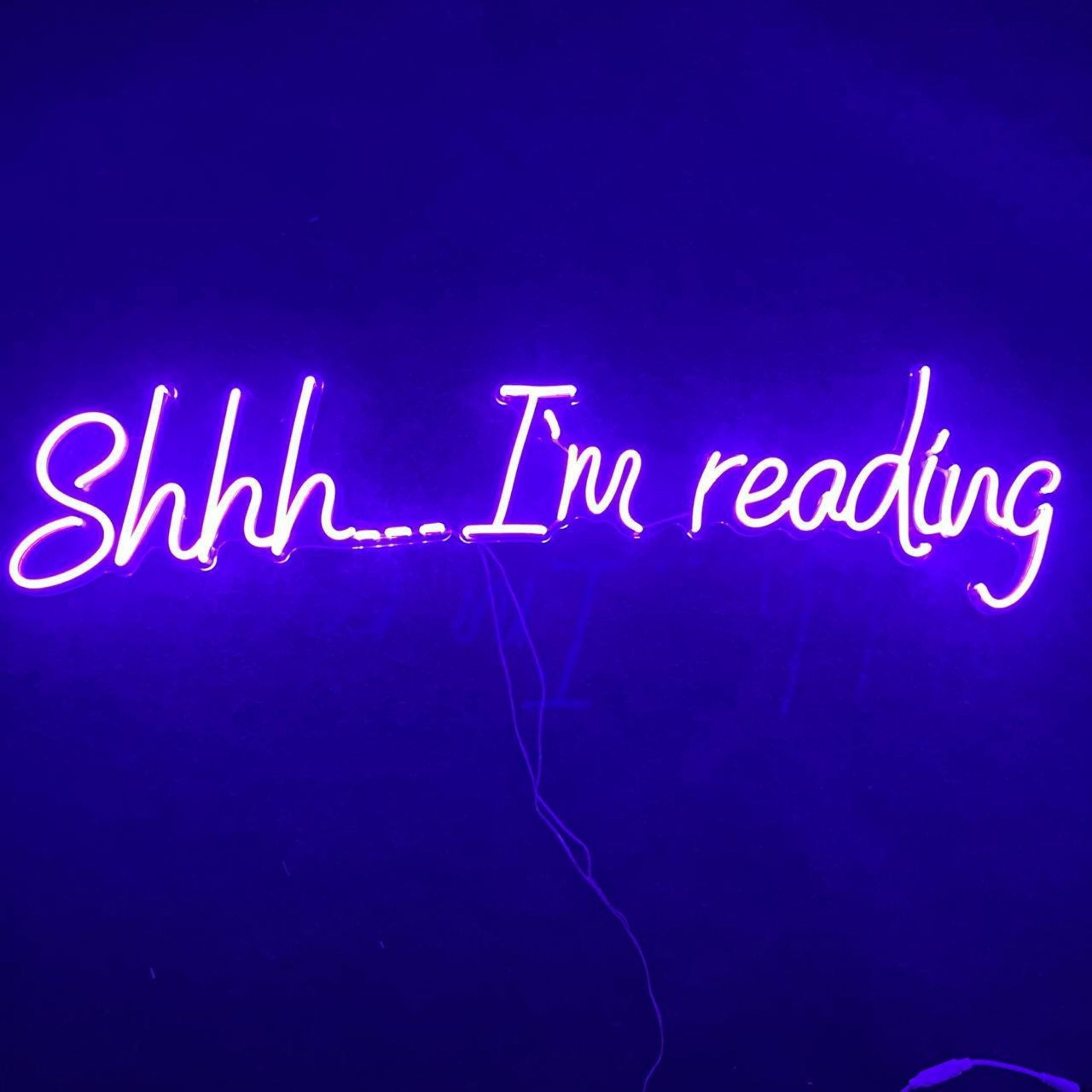 Handmadetneonsign Shhh I'm Reading Neon Sign, Bookish Library Wall Art ...
