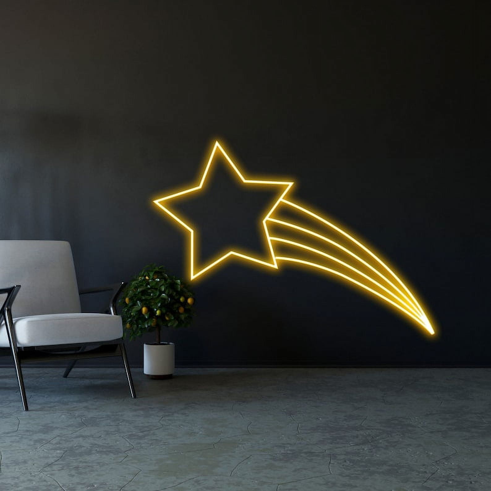 Handmadetneonsign Shooting Star Neon Sign, Shooting Star Christmas Neon ...