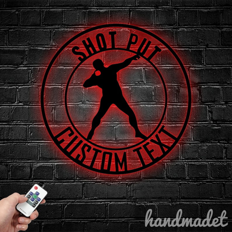 Handmadetneonsign Shot Put Metal Wall Art, Shot Put Metal Sign Wall ...