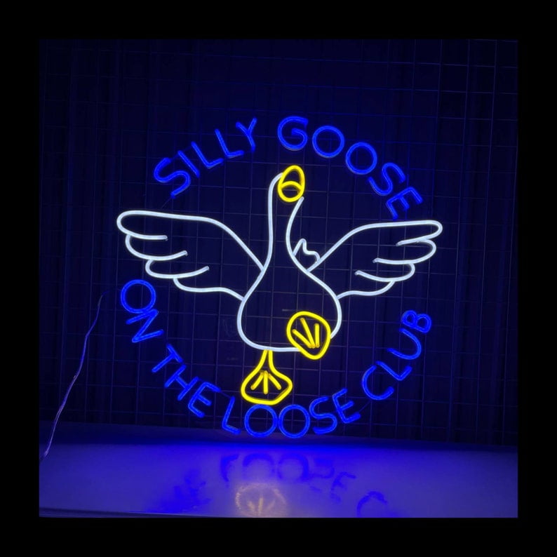 Handmadetneonsign Silly Goose On The Loose Club Neon Sign, Goose Wall ...