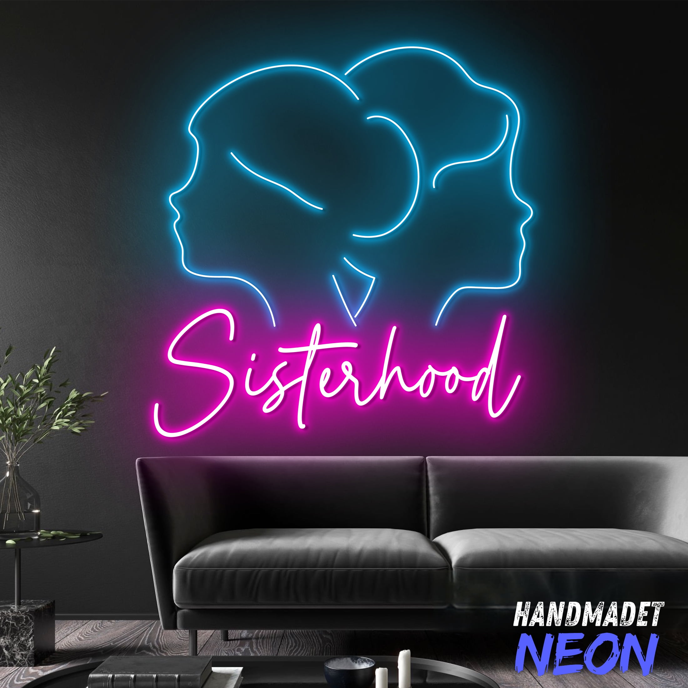 Handmadetneonsign Sisterhood Neon Sign, Led Wall Light For Sibling Day ...