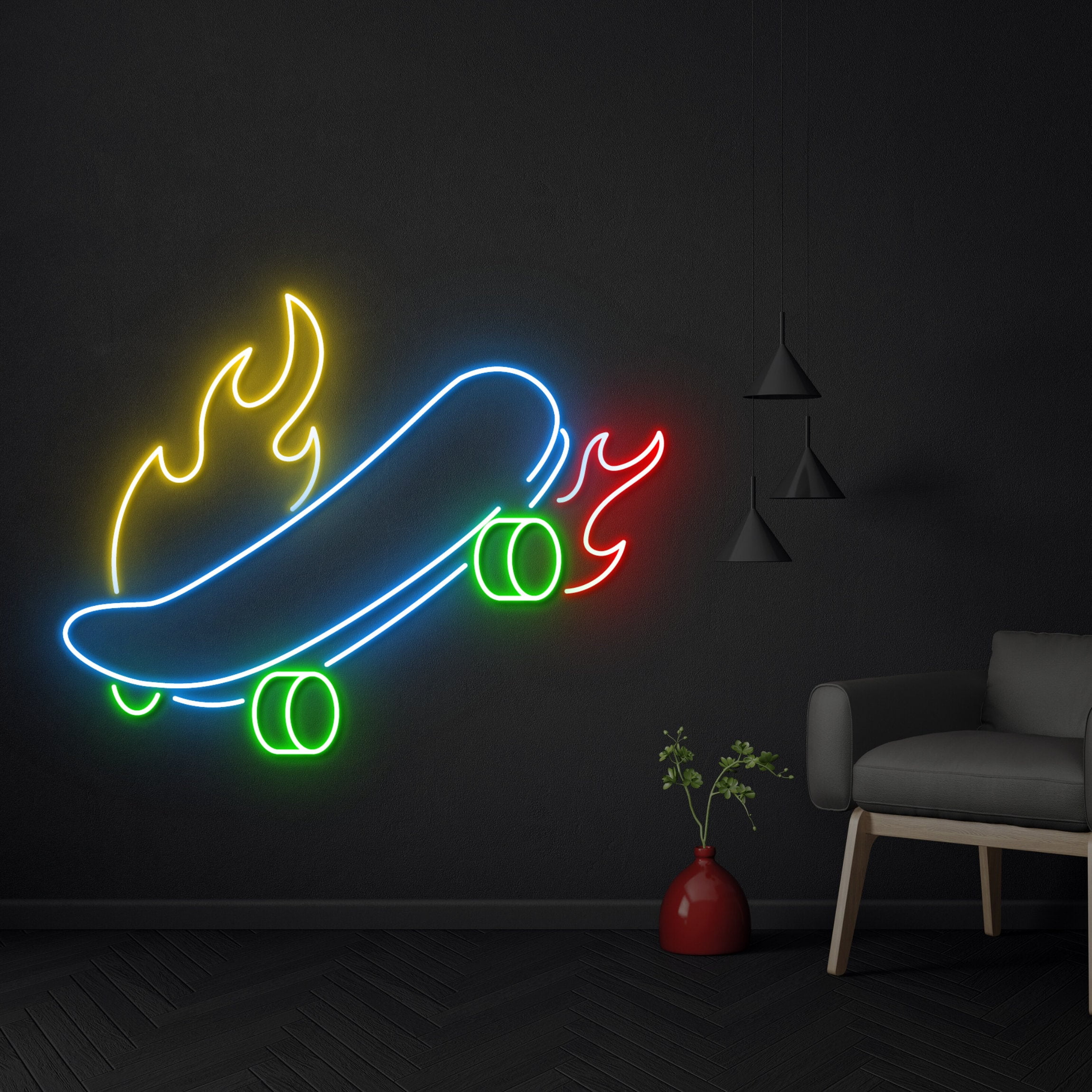 Handmadetneonsign Skateboard Neon Sign, Skateboard Led Signs ...