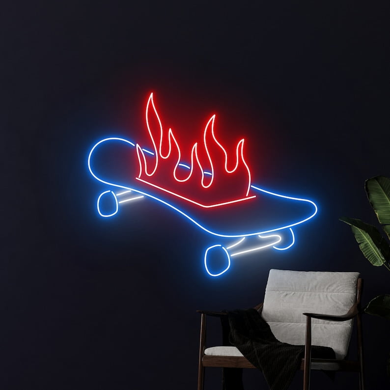Handmadetneonsign Skateboard Store Neon Sign, Skateboarding Led Sign ...